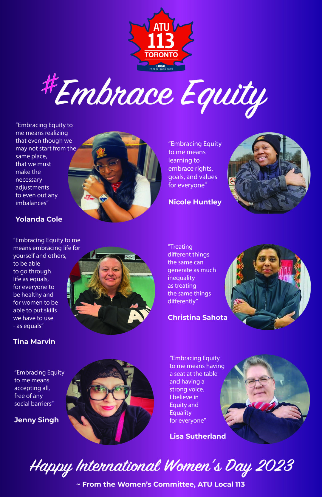 ATU Local 113 celebrates Happy International Women’s Day! – ATU Local 113